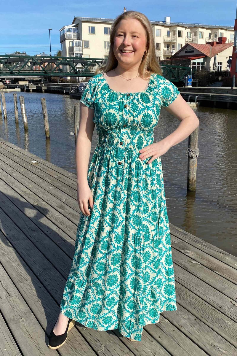 MJ Fashion Myla Klänning Dam Green - SMILE.