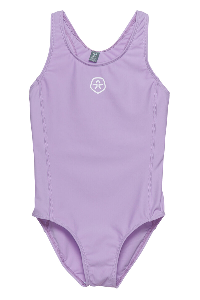 Color Kids Swimsuit Solid Baddräkt Barn Lavender Mist - SMILE.