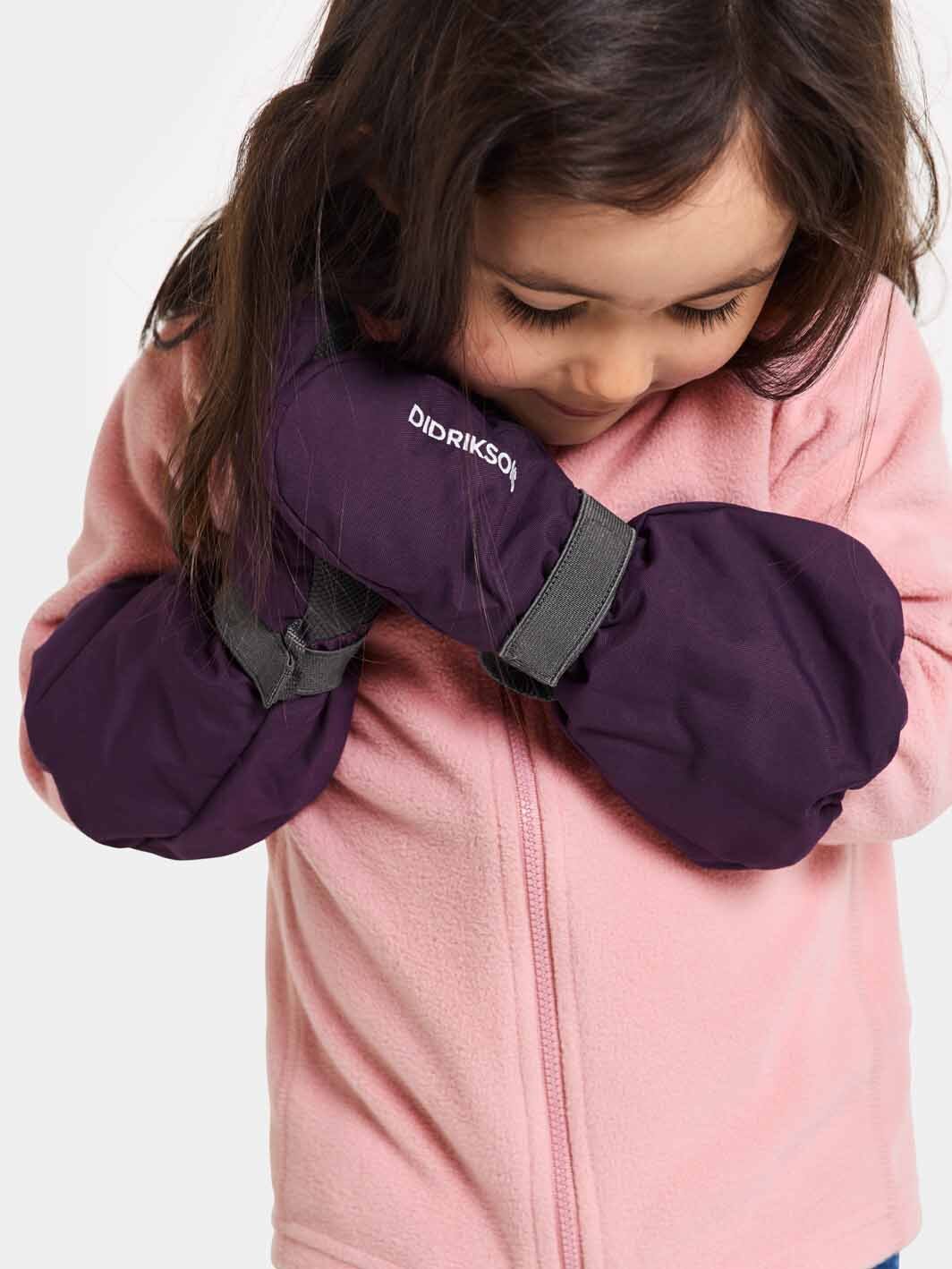 Didriksons Biggles Kids Mittens Tumvante Barn Plumb - SMILE.