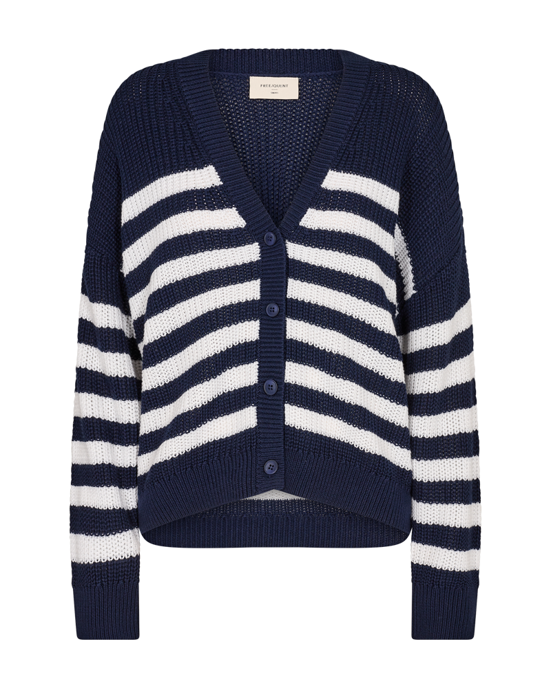 Freequent Iben Cardigan Dam Brilliant w Black - Smilebutiken