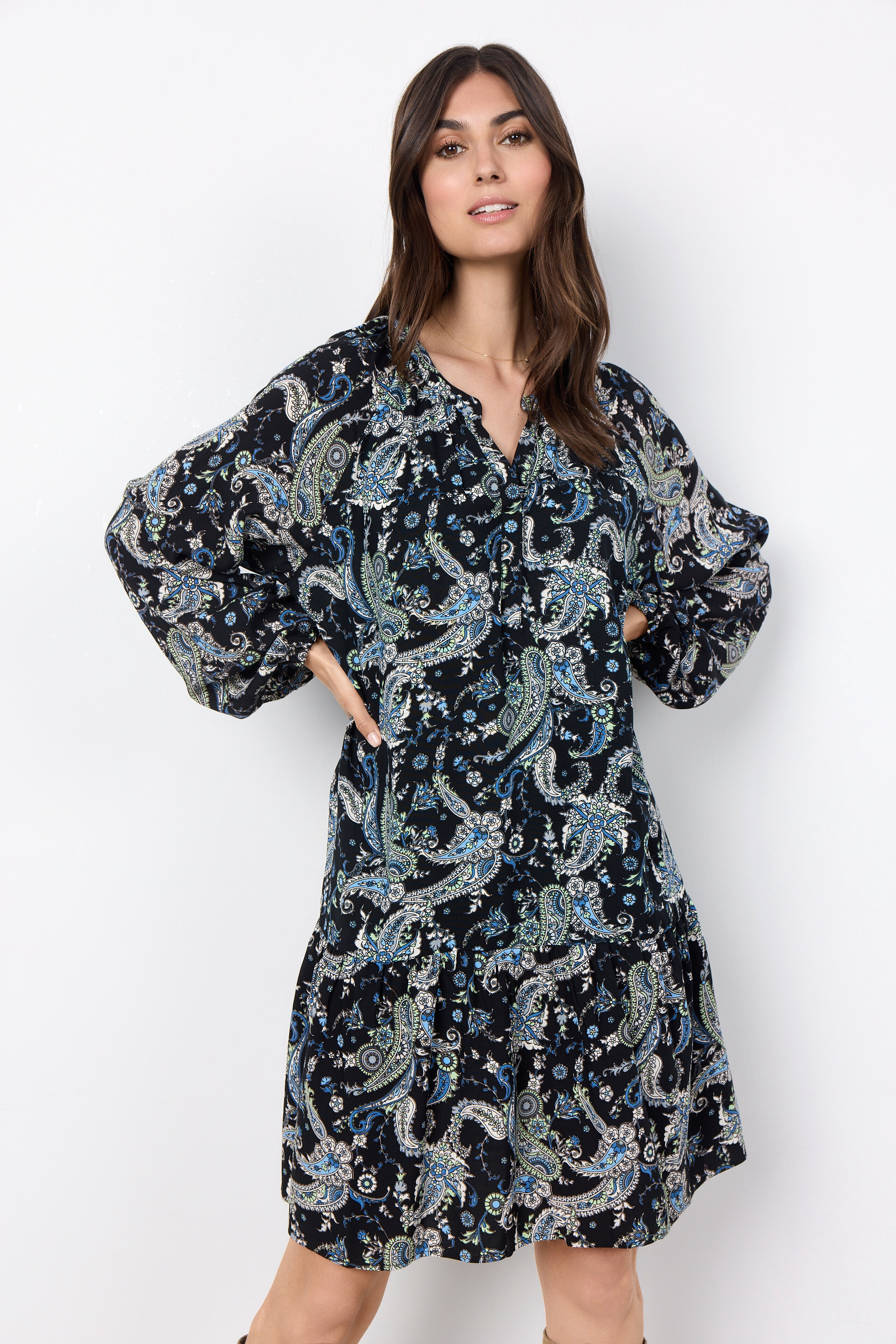 Soyaconcept Alma Klänning Dam Crystal Blue Combi - SMILE.