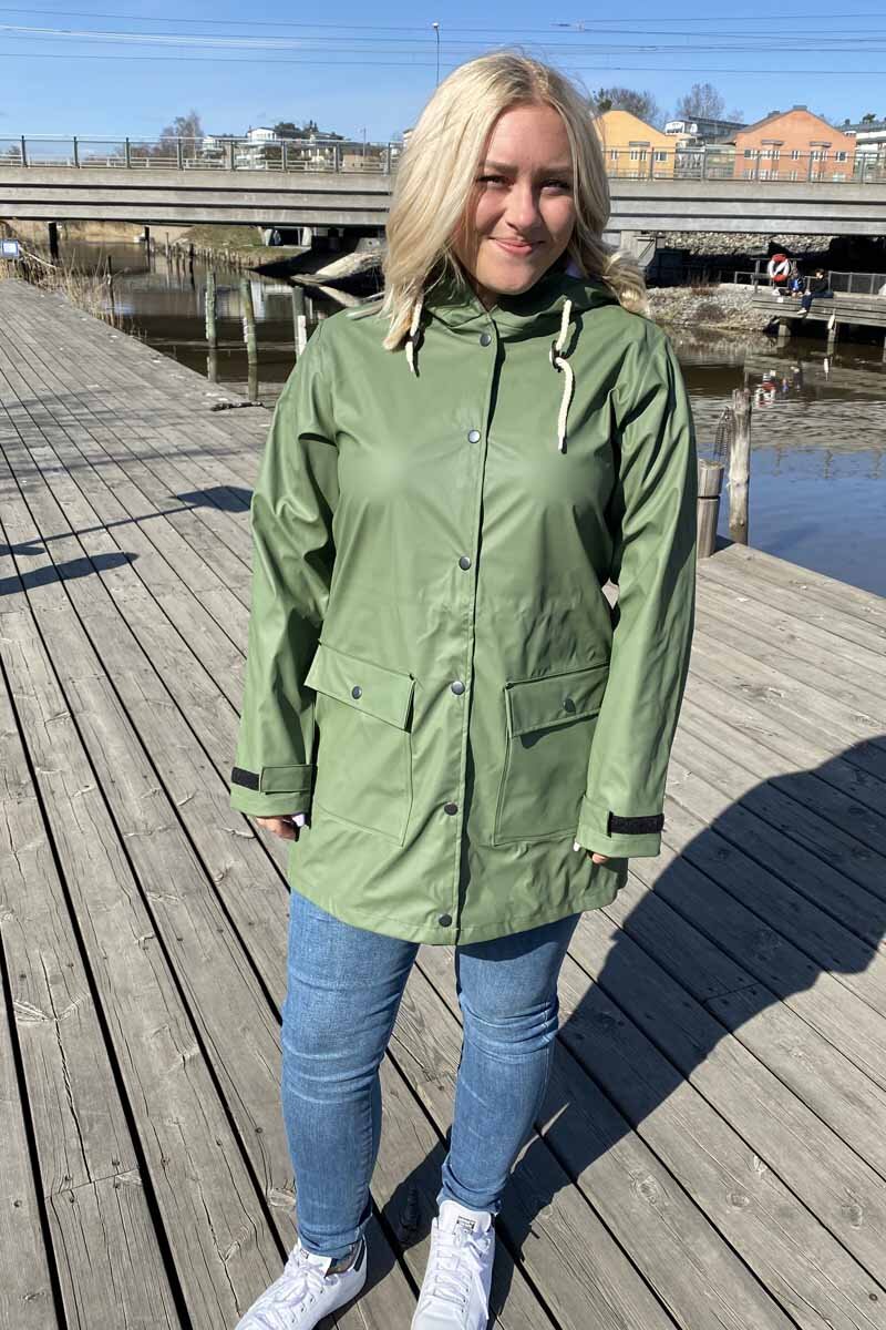 Tuxer Mia Regnjacka PU Dam Geo Green - SMILE.