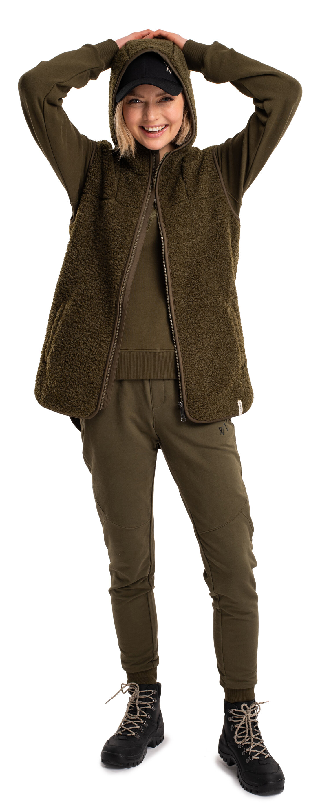 Twentyfour Mellow Pile Väst Dam Dark Olive - SMILE.