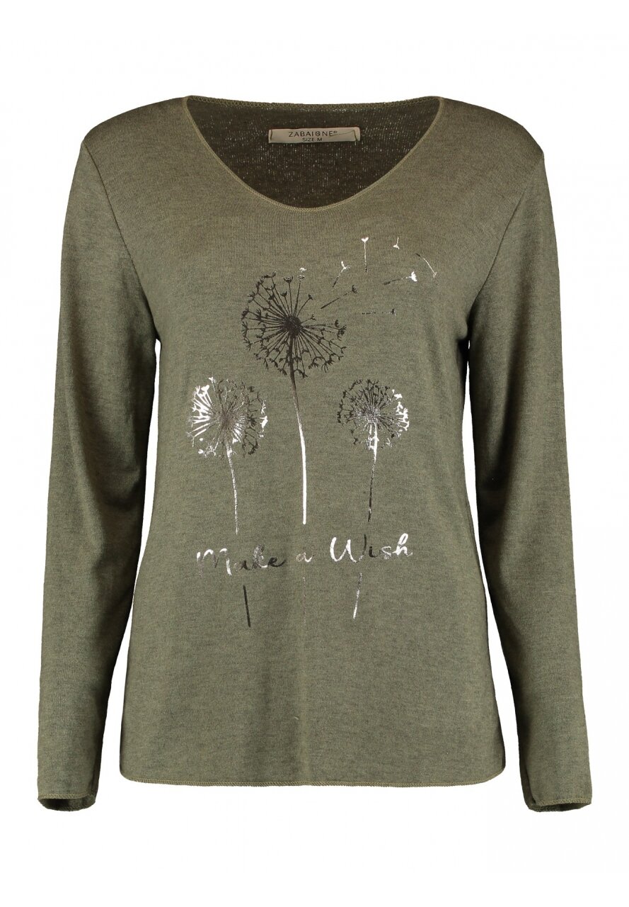 Zabaione Jana 44 Långärmad Topp Dam Khaki - SMILE.
